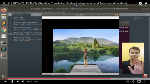 Opencv Python Rotation Translation Scaling Interpolation And Transformation Matrix I N