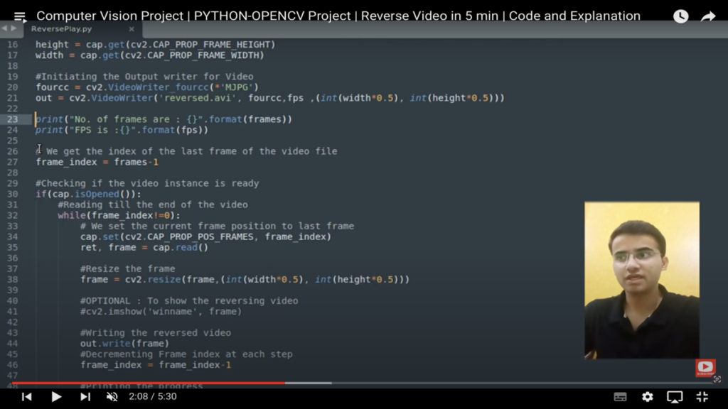 Computer Vision Project Python Opencv Project Reverse Video In 5 Min Code And Explanation