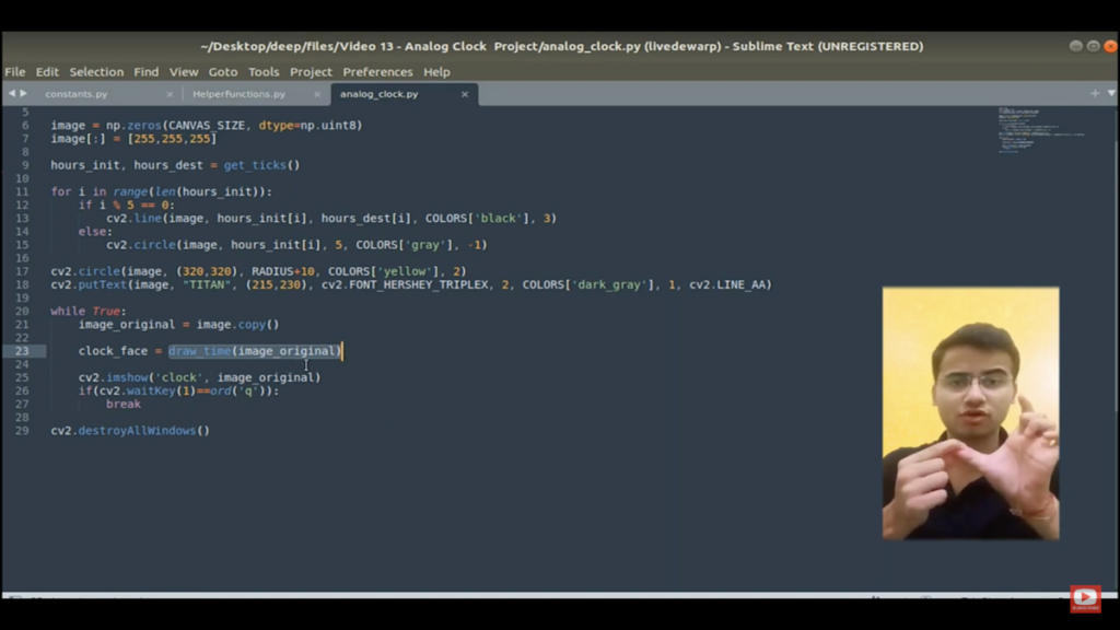 Computer Vision Project Analog Clock Using Opencv Python Mathematical Project Full