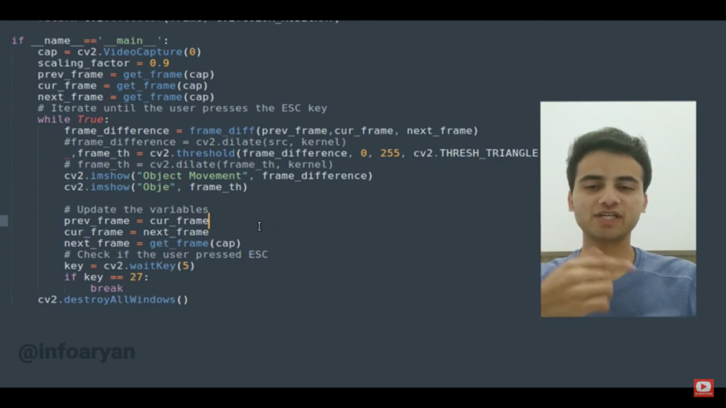 Opencv Python Object Tracking Frame Differencing Algorithm Project I N F O A R Y A N